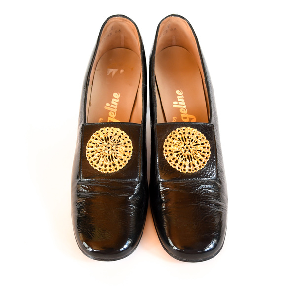Vintage | Shoes | New 96s Black Pilgrim Pumps Evangeline Nos | Poshmark